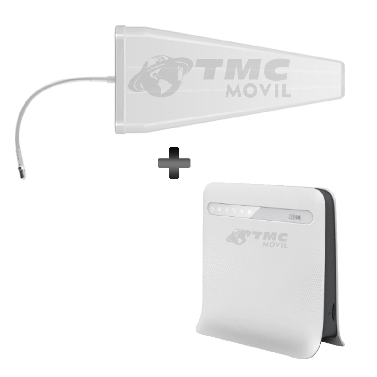 KIT Antena Amplificadora De Señal Zona Rural TMC Plus Cuatriband 65dB y ...
